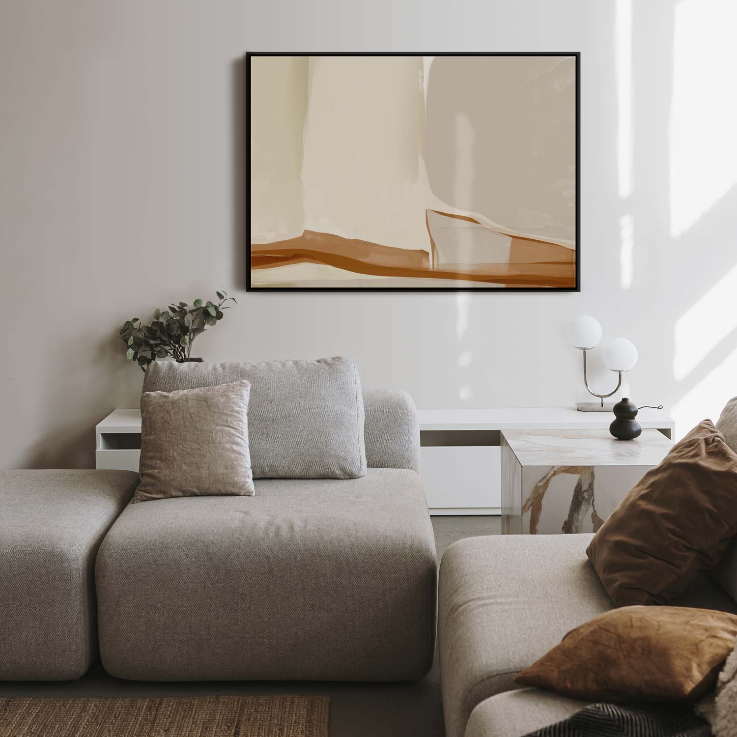 The Desert Rocks Abstract Canvas Art | Green Lili