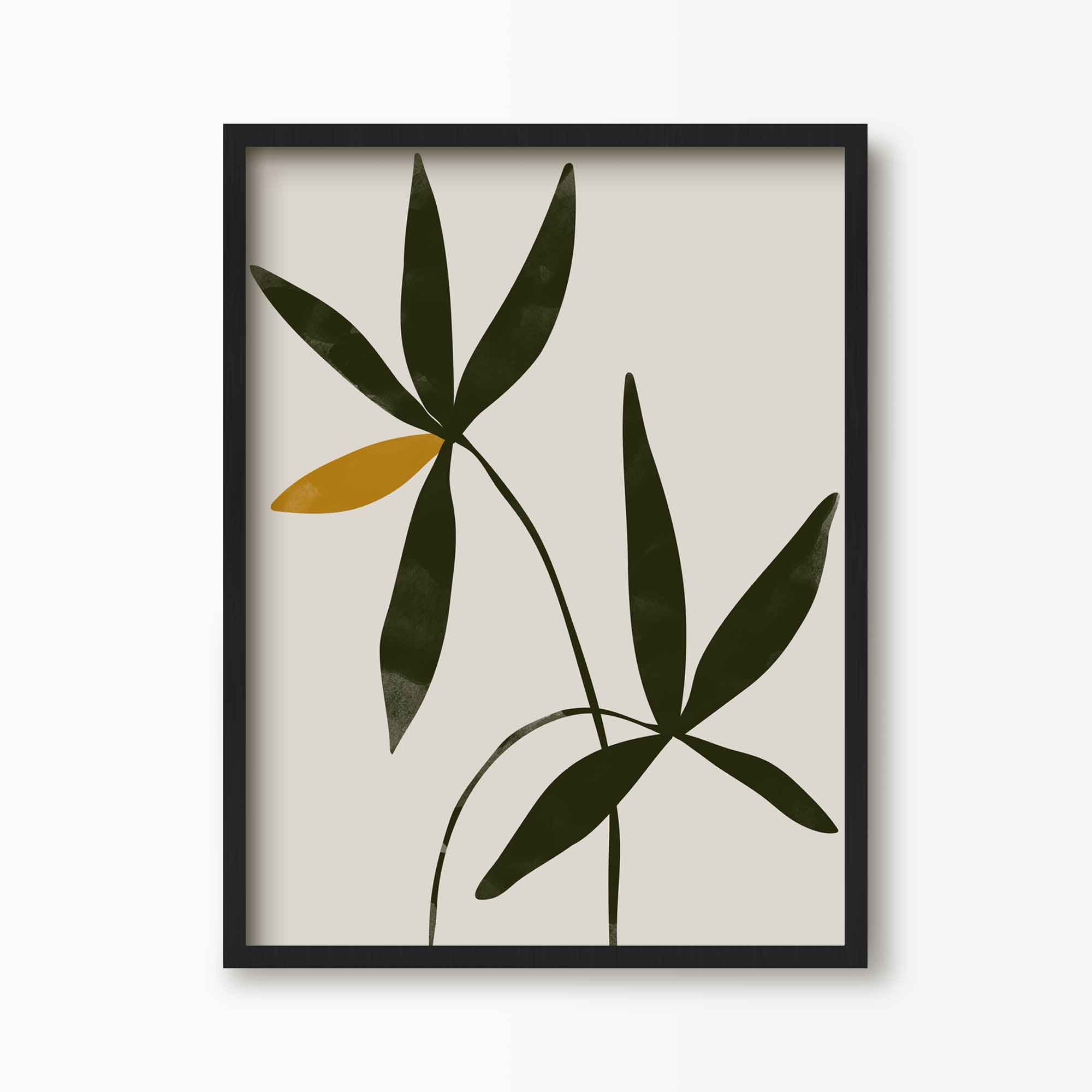 Abstract Flower Stems Art Print | Green Lili